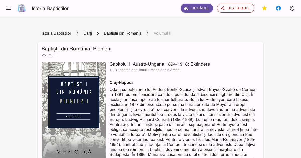 Baptiștii din România: Pionierii - Volumul II | Istoria Baptiștilor